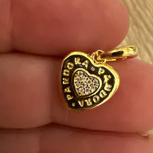 Pandora | Accessories | Pandora Gold Heart Pendant With Silver Accents ...